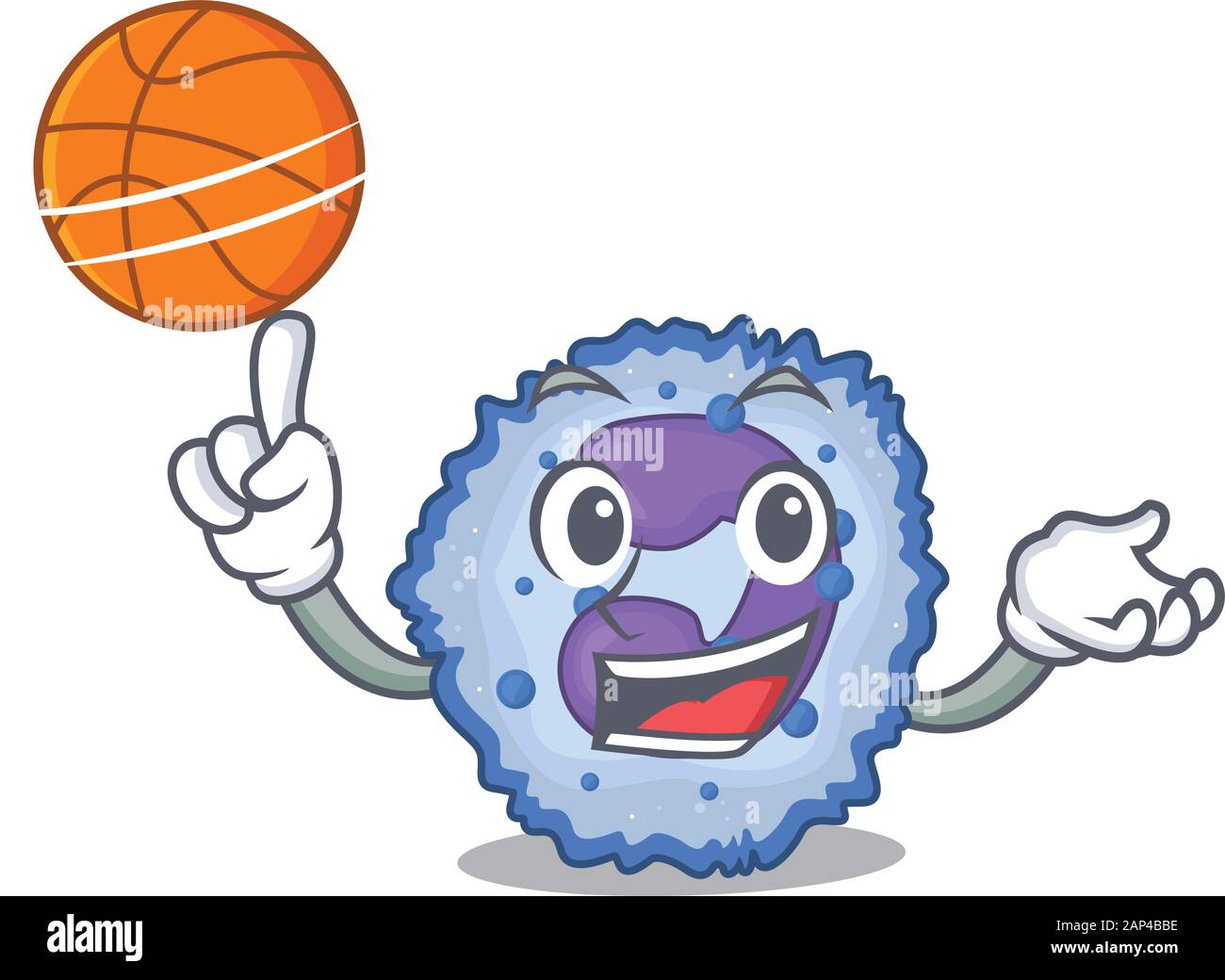 A mascot picture of basophil cell cartoon character playing basketball ...