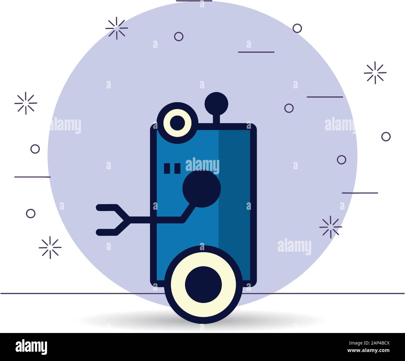 robot with wheel technology icon Stock Vector Image & Art - Alamy
