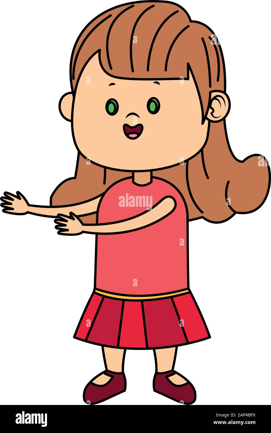 cartoon girl standing icon Stock Vector Image & Art - Alamy