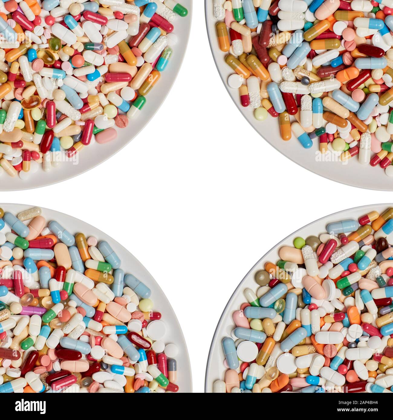 Many colorful medicines drugs as a seamless frame background Stock ...