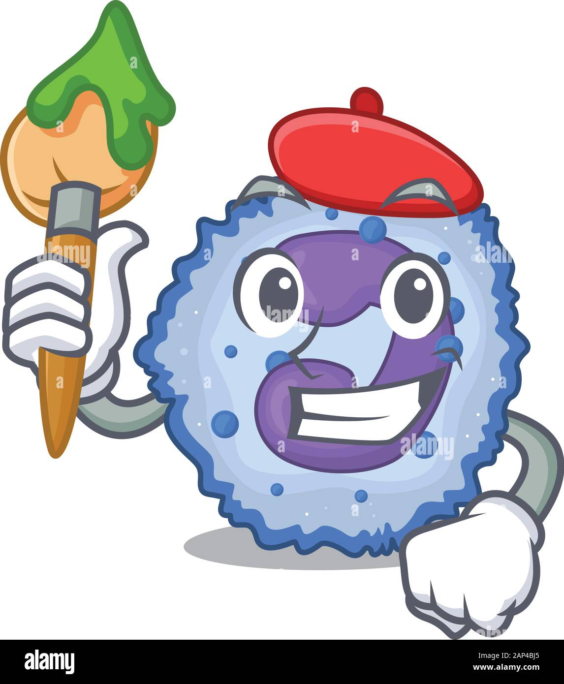 Cartoon character of basophil cell Artist with a brush Stock Vector ...