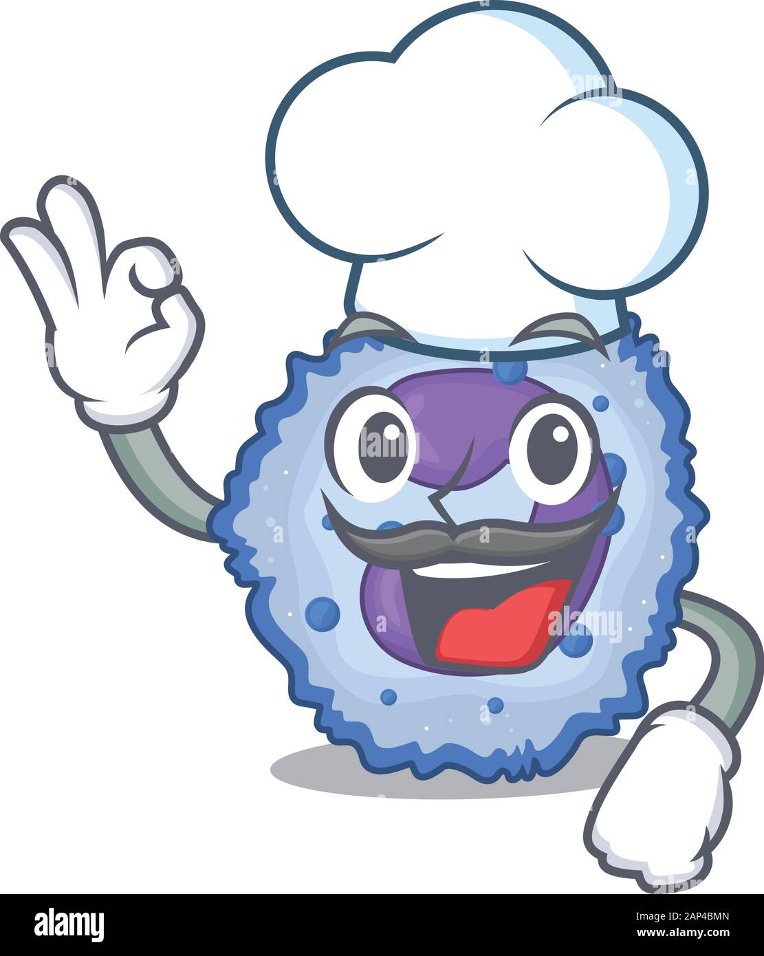 Basophil cell cartoon character wearing costume of chef and white hat ...