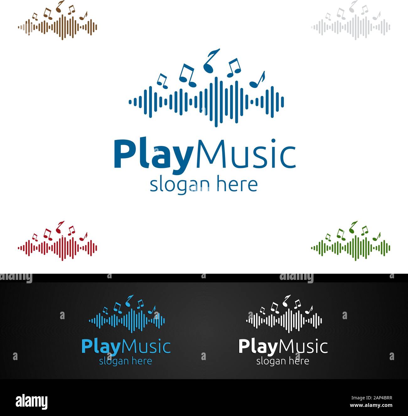 Abstract Music Logo with Note and Play Concept Stock Vector Image & Art ...