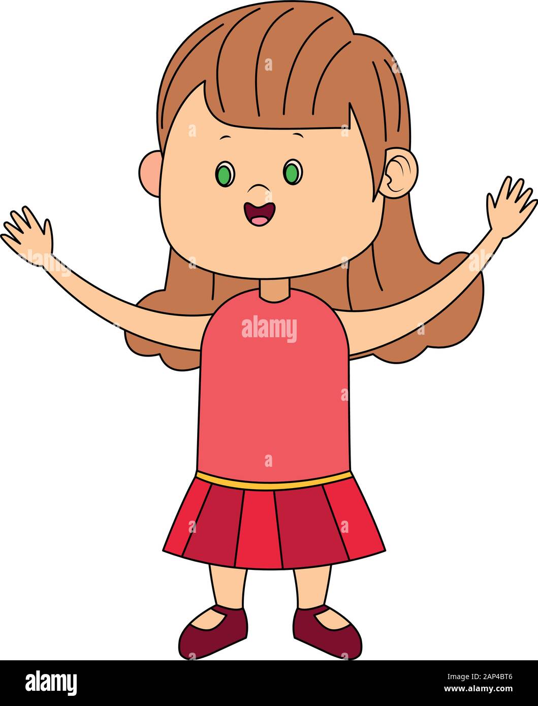 cartoon happy girl standing icon Stock Vector Image & Art - Alamy