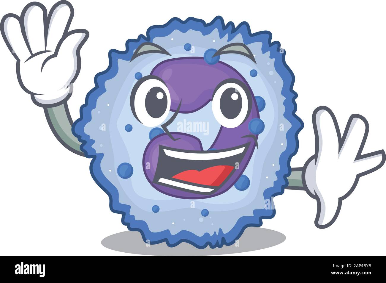 Waving friendly basophil cell cartoon character design Stock Vector ...