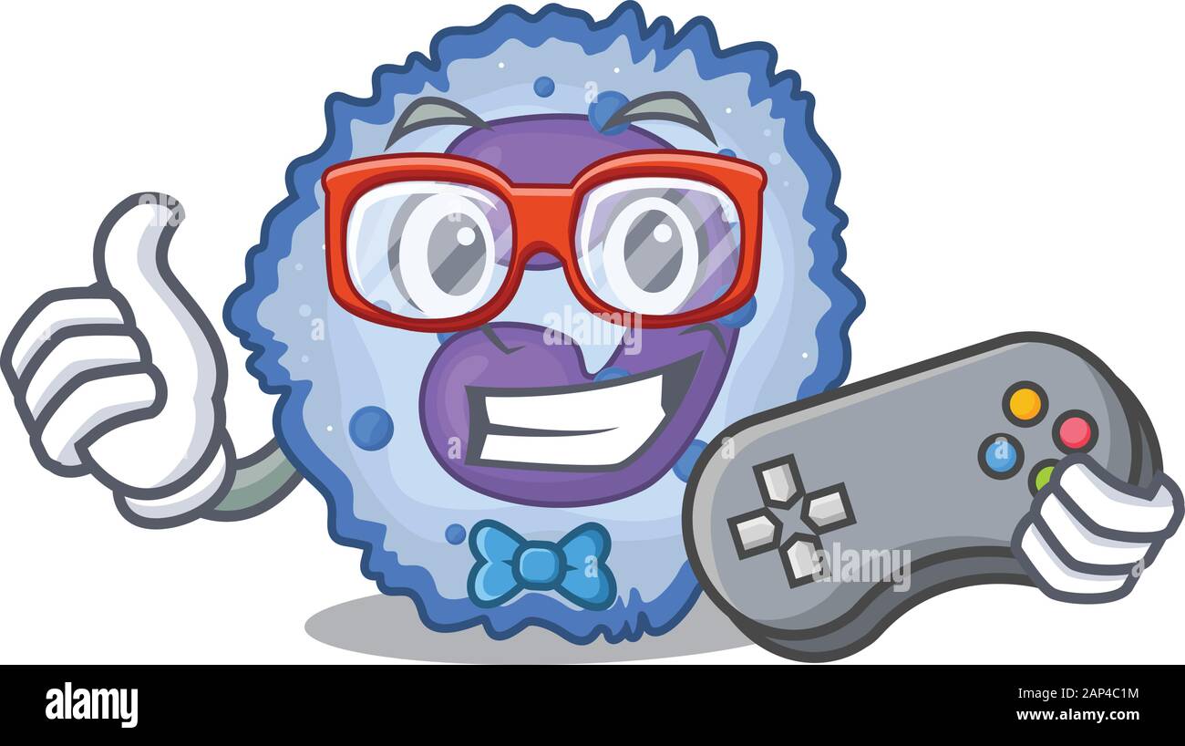 Smiley gamer basophil cell cartoon mascot style Stock Vector Image ...