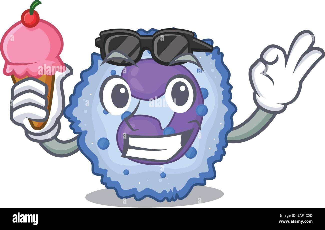 Basophil cell mascot cartoon design with ice cream Stock Vector Image ...