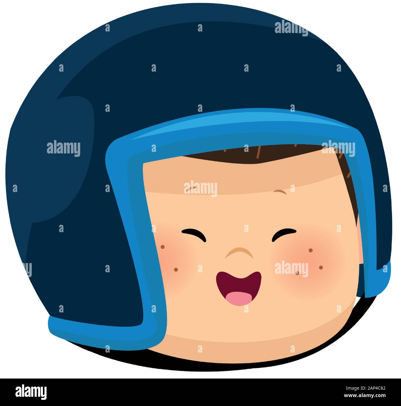 cartoon boy with helmet icon, colorful design Stock Vector Image & Art ...