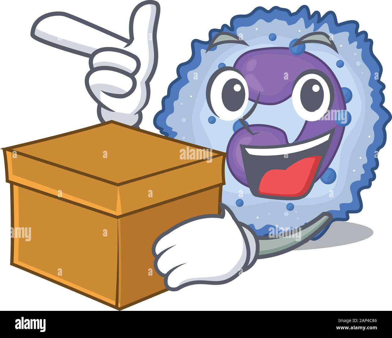 Cute basophil cell cartoon character having a box Stock Vector Image ...
