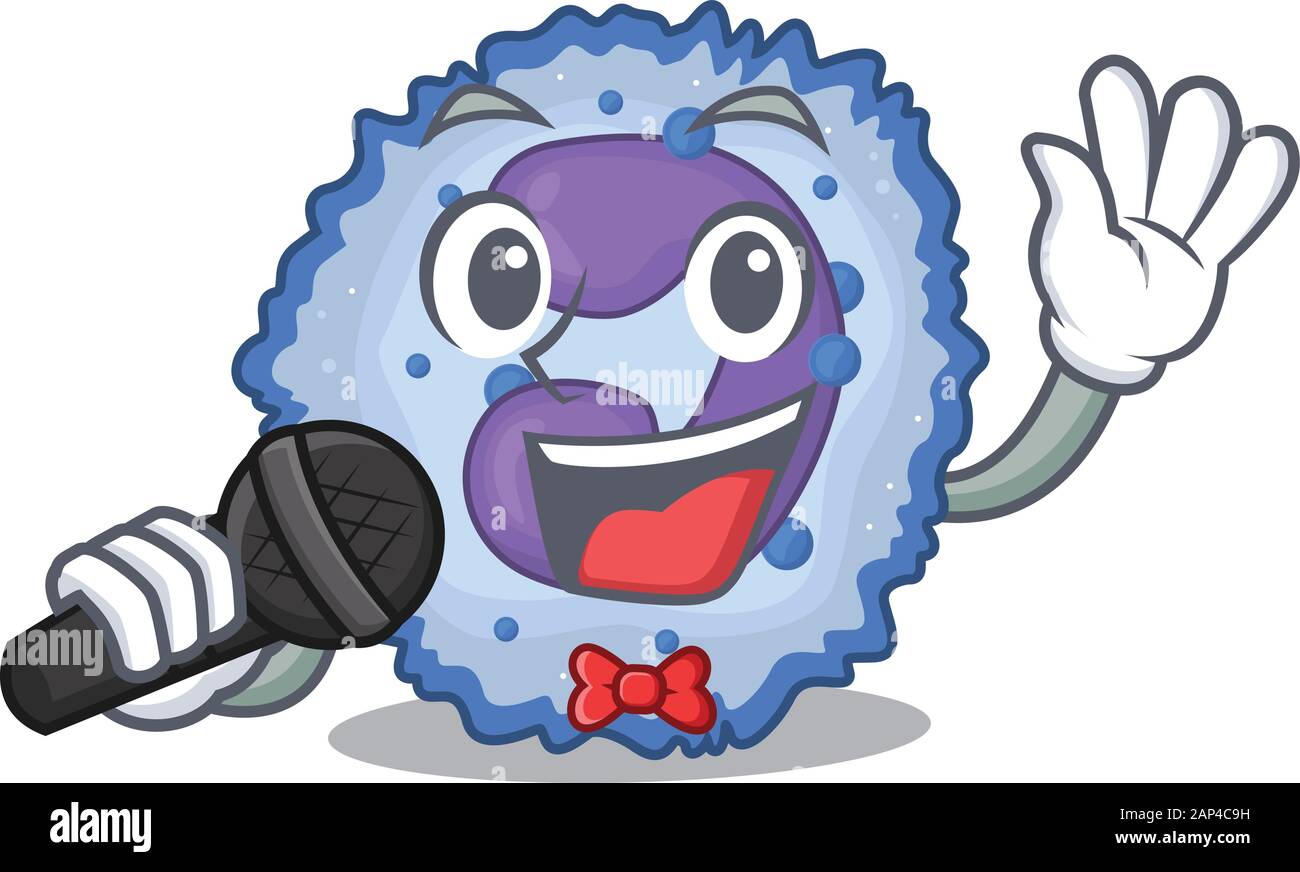 Happy basophil cell singing on a microphone Stock Vector Image & Art ...