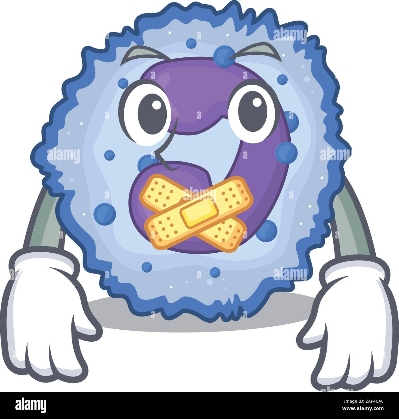 a silent gesture of basophil cell mascot cartoon character design Stock ...