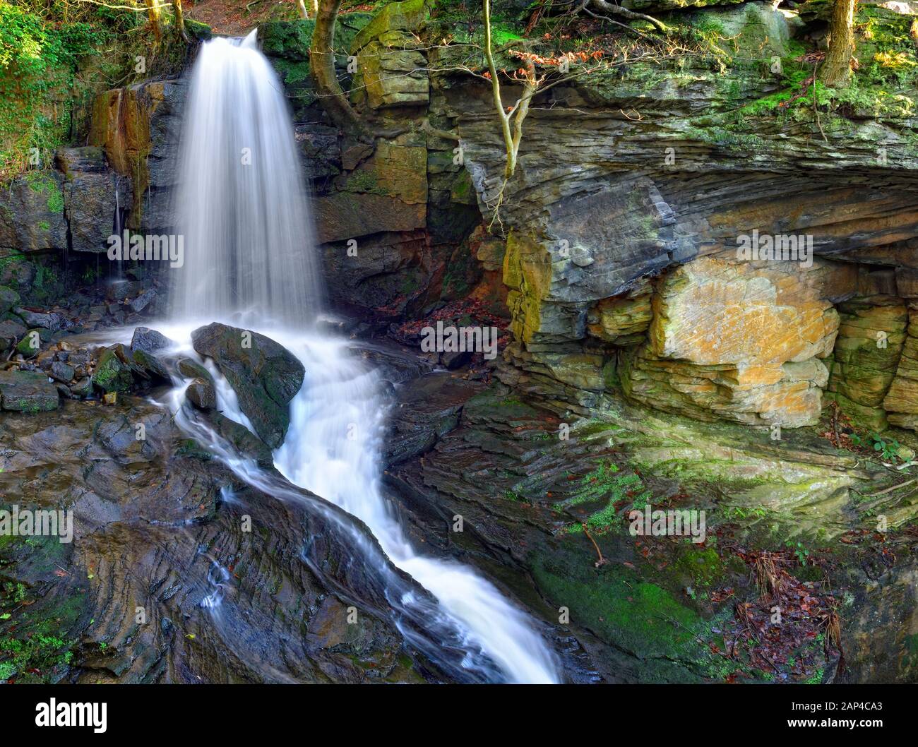 Lumsdale falls waterfall,Matlock,Derbyshire peak district,England ,UK ...