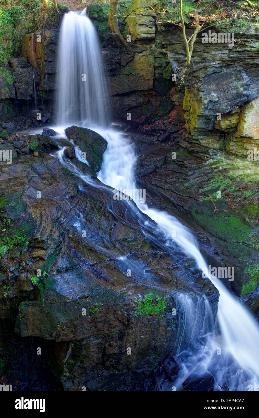 Lumsdale falls waterfall,Matlock,Derbyshire peak district,England ,UK ...