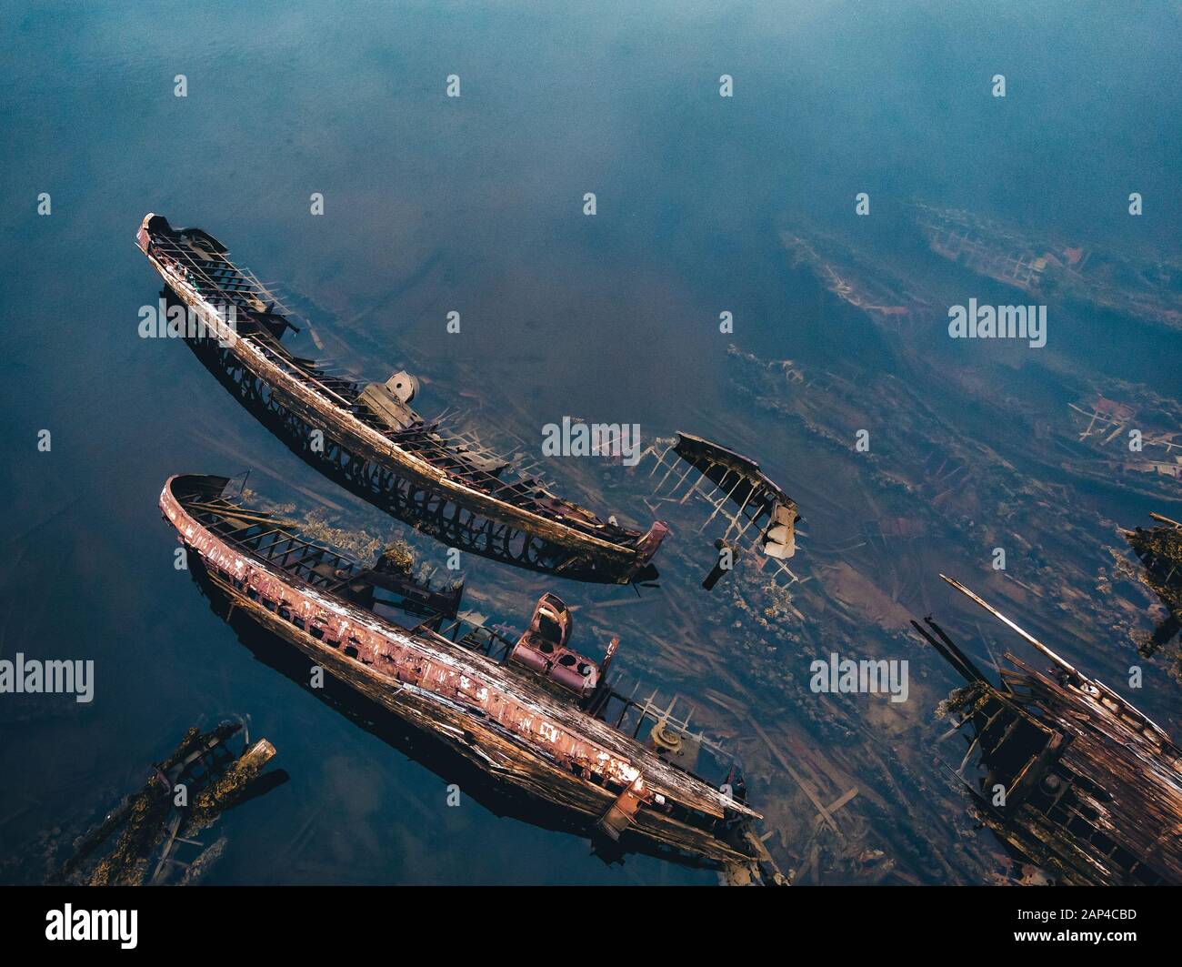 Cemetery of old ships in Teriberka Murmansk Russia, dramatic photo ...