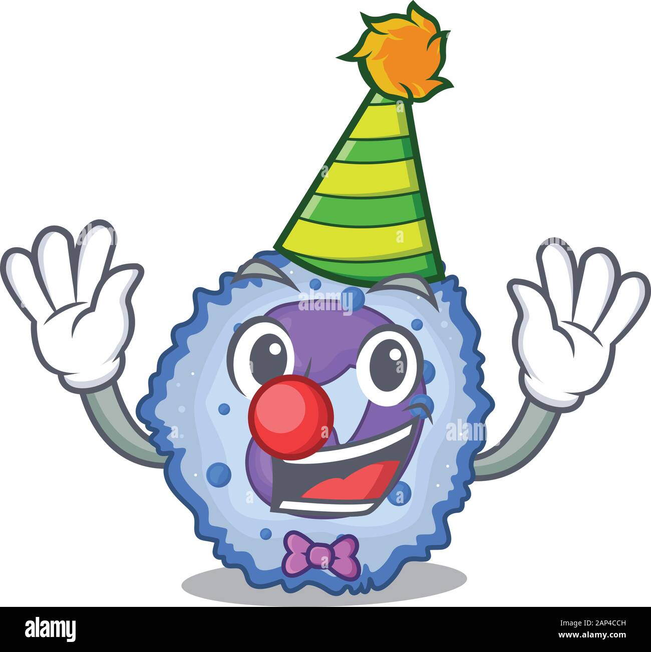 Funny Clown basophil cell cartoon character mascot design Stock Vector ...