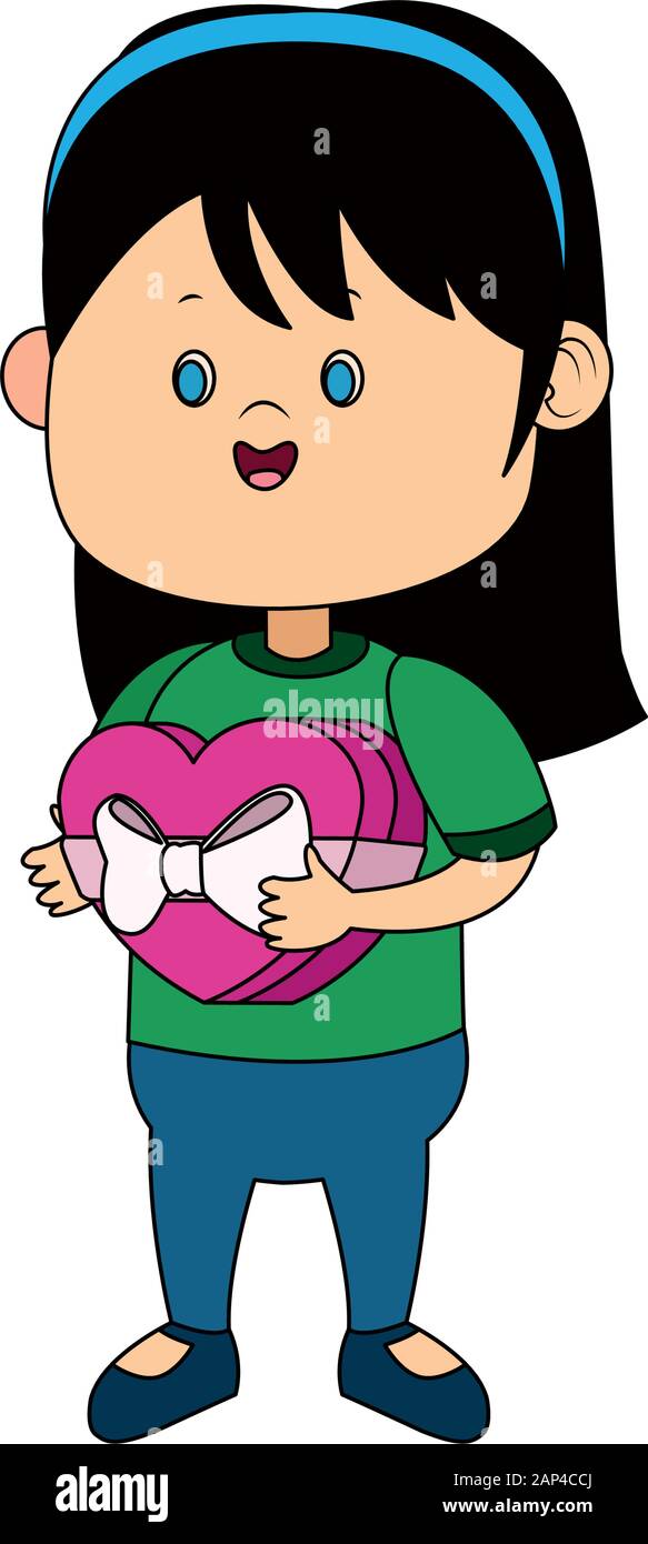 cartoon girl with chocolate box icon Stock Vector Image & Art - Alamy