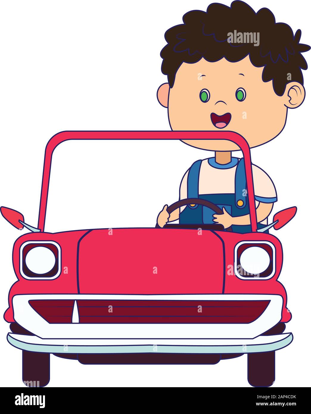 cute boy in classic car icon Stock Vector Image & Art - Alamy