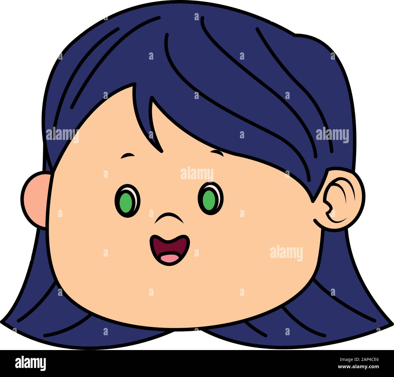 Cartoon Girl Face Icon Stock Vector Image And Art Alamy