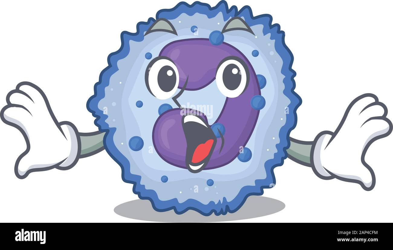 Basophil cell cartoon character design on a surprised gesture Stock ...