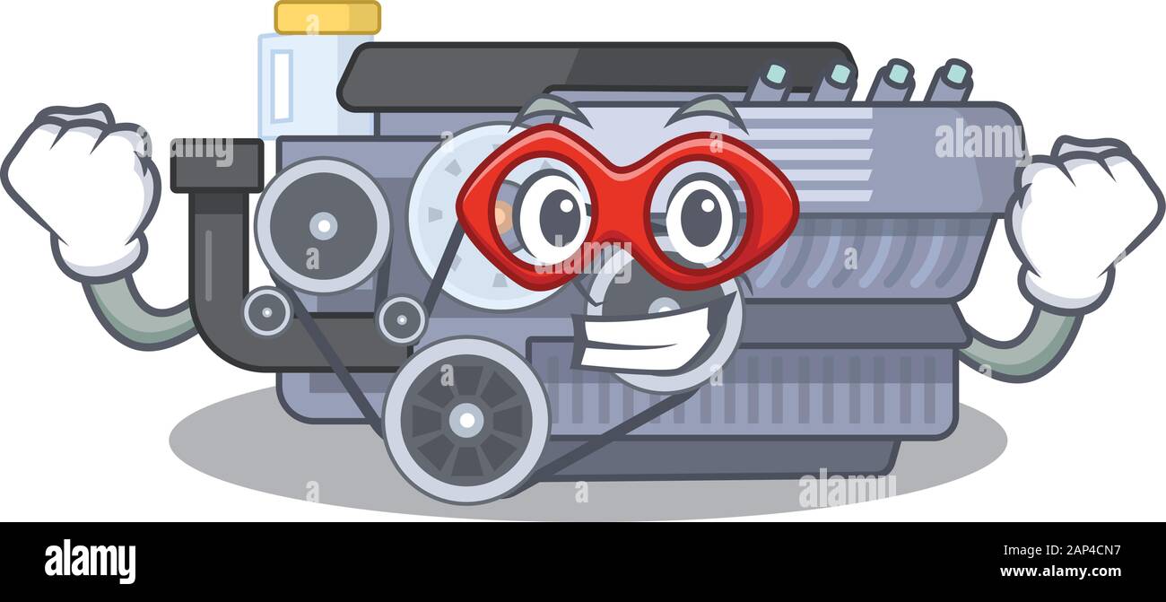 Smiley mascot of combustion engine dressed as a Super hero Stock Vector ...