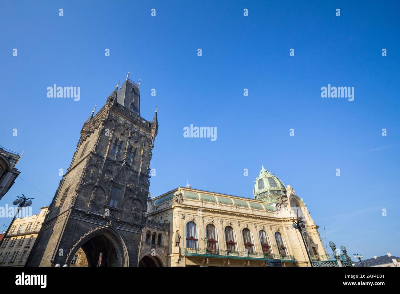 Prague Powder Tower, also called Prasna Brana, a former gate of the ...