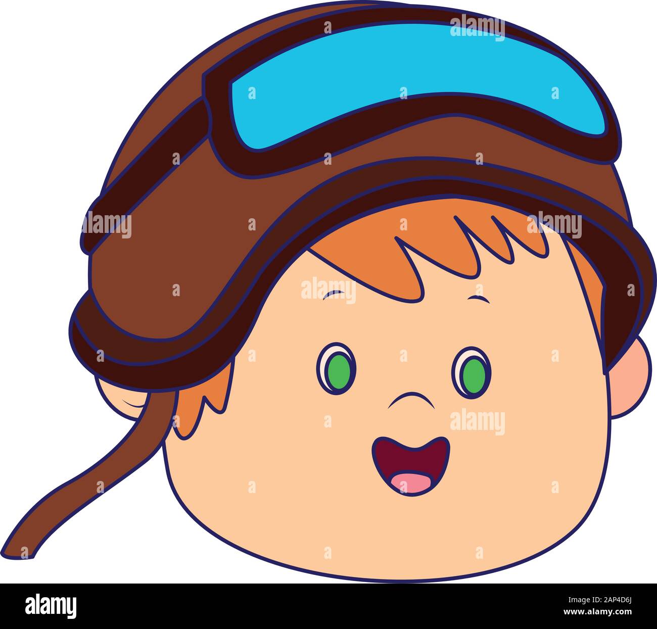 cartoon boy with aviator glasses and helmet Stock Vector Image & Art ...
