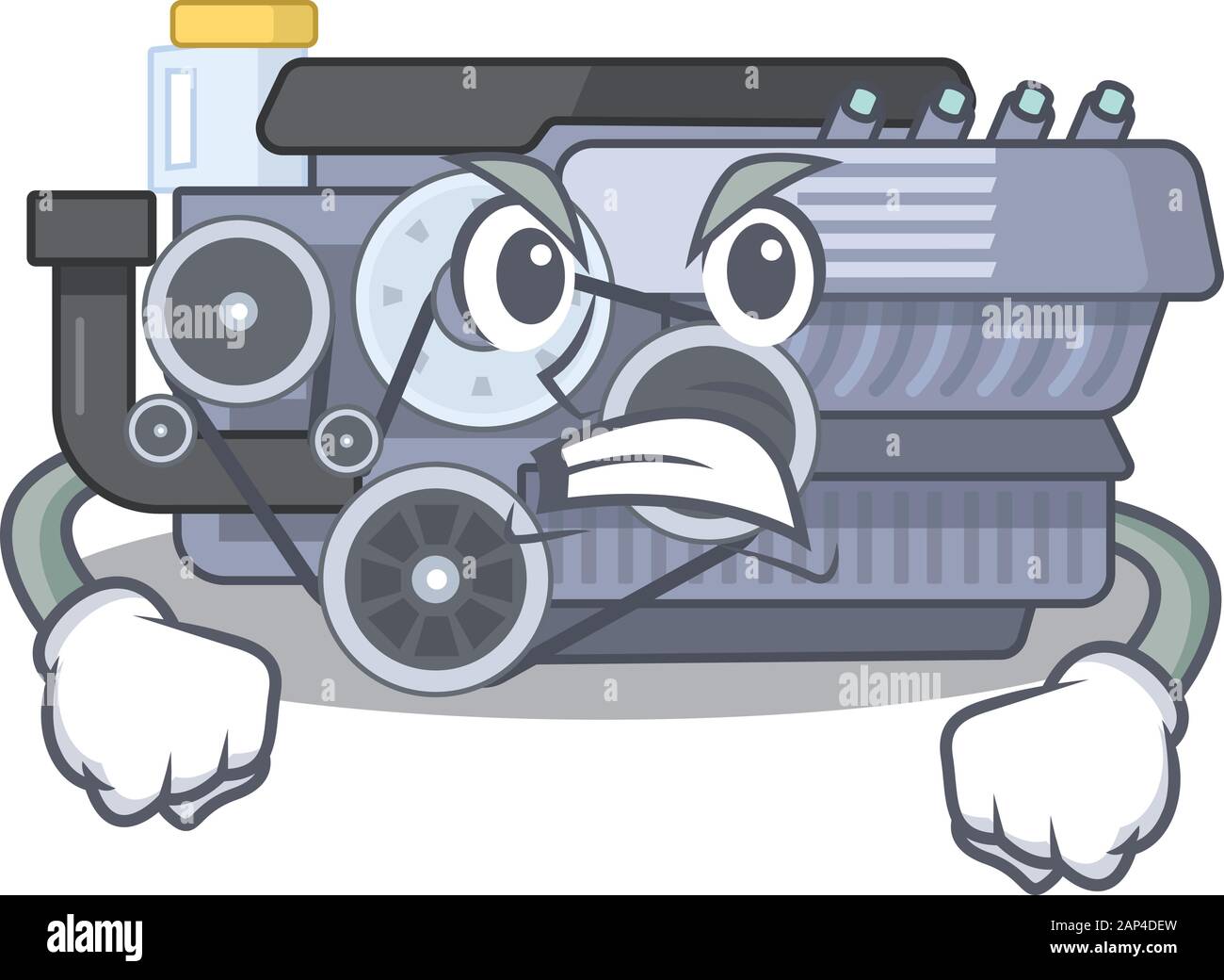 Combustion engine cartoon character design having angry face Stock ...