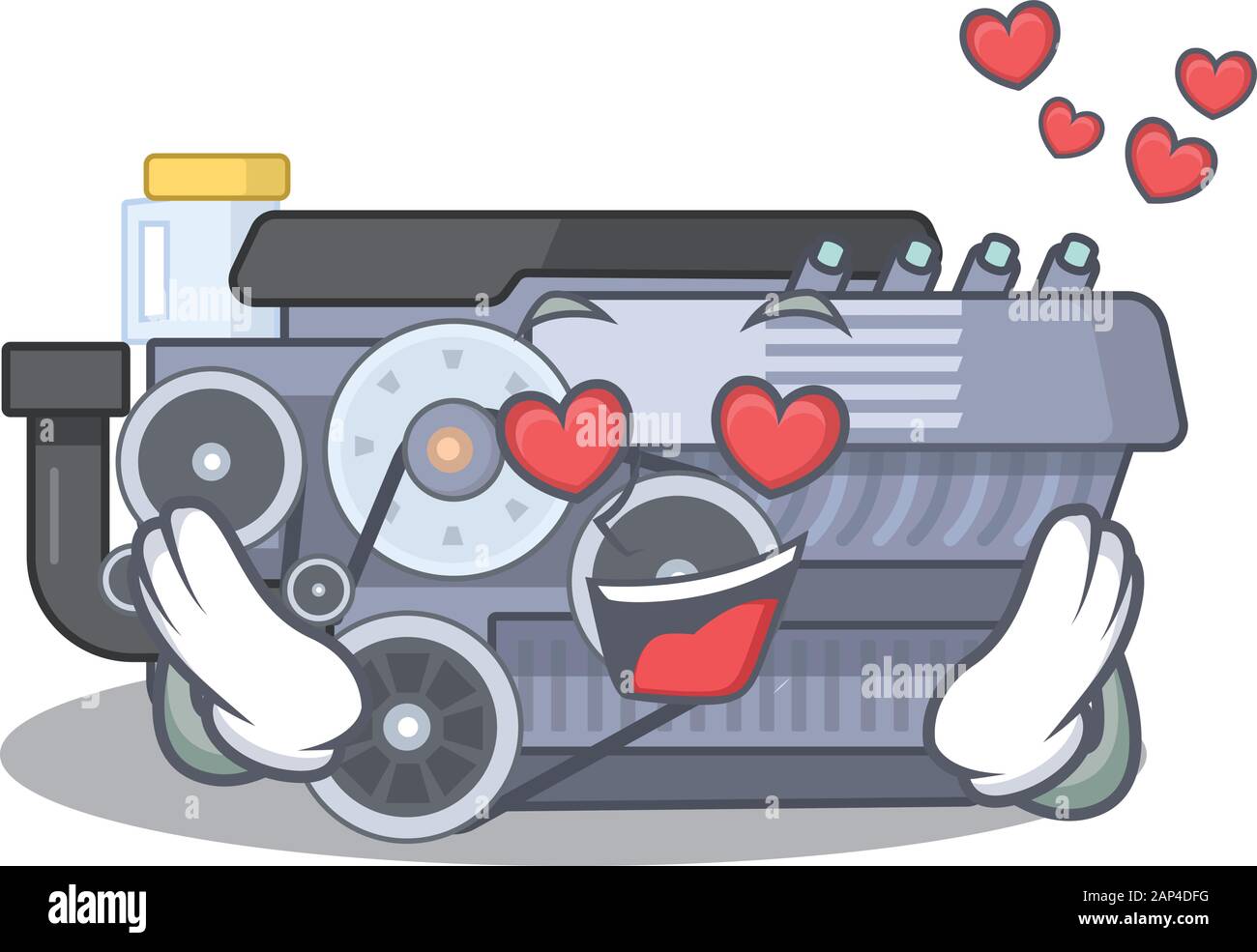 falling in love cute combustion engine cartoon character design Stock ...