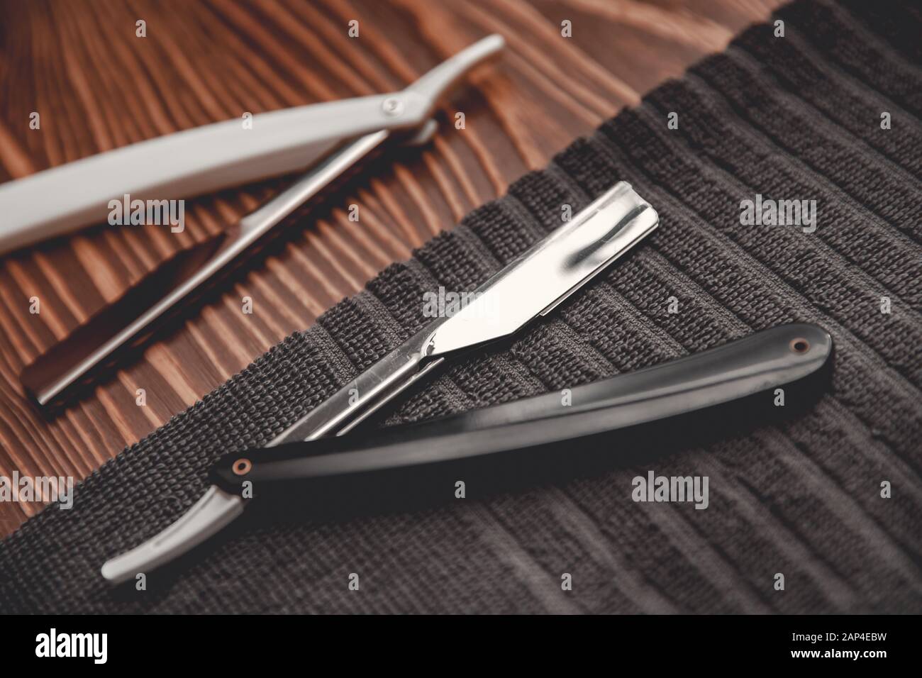 Razor for shaving beard. Concept background of hair salon men, barber ...