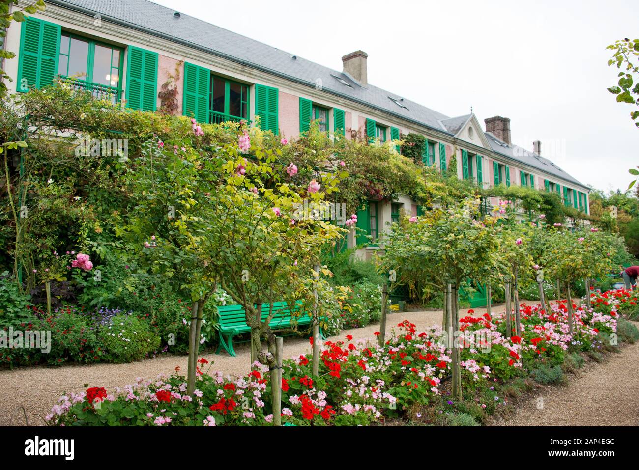 Claude Monet House Giverny Normandy France. Exterior of house showing ...