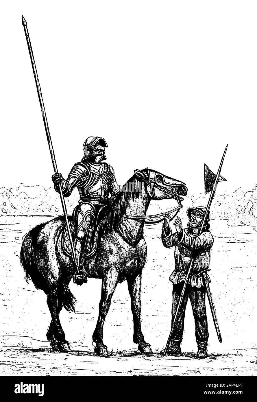 Mounted Armoured knight and landsknecht sergeant. Knights before the ...