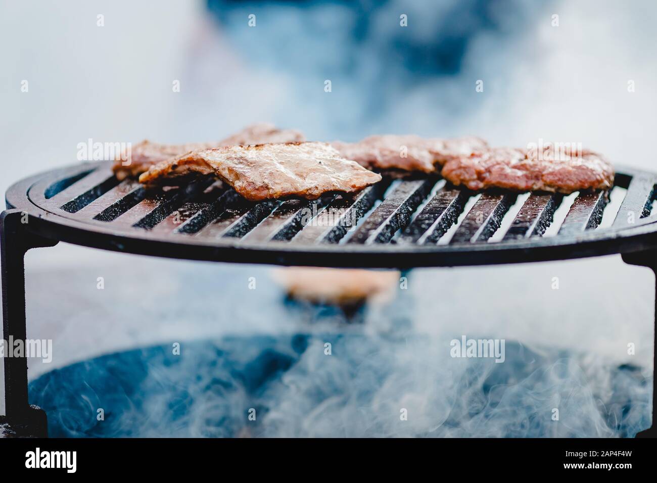 Grill Over Open Fire Pork High Resolution Stock Photography and Images ...