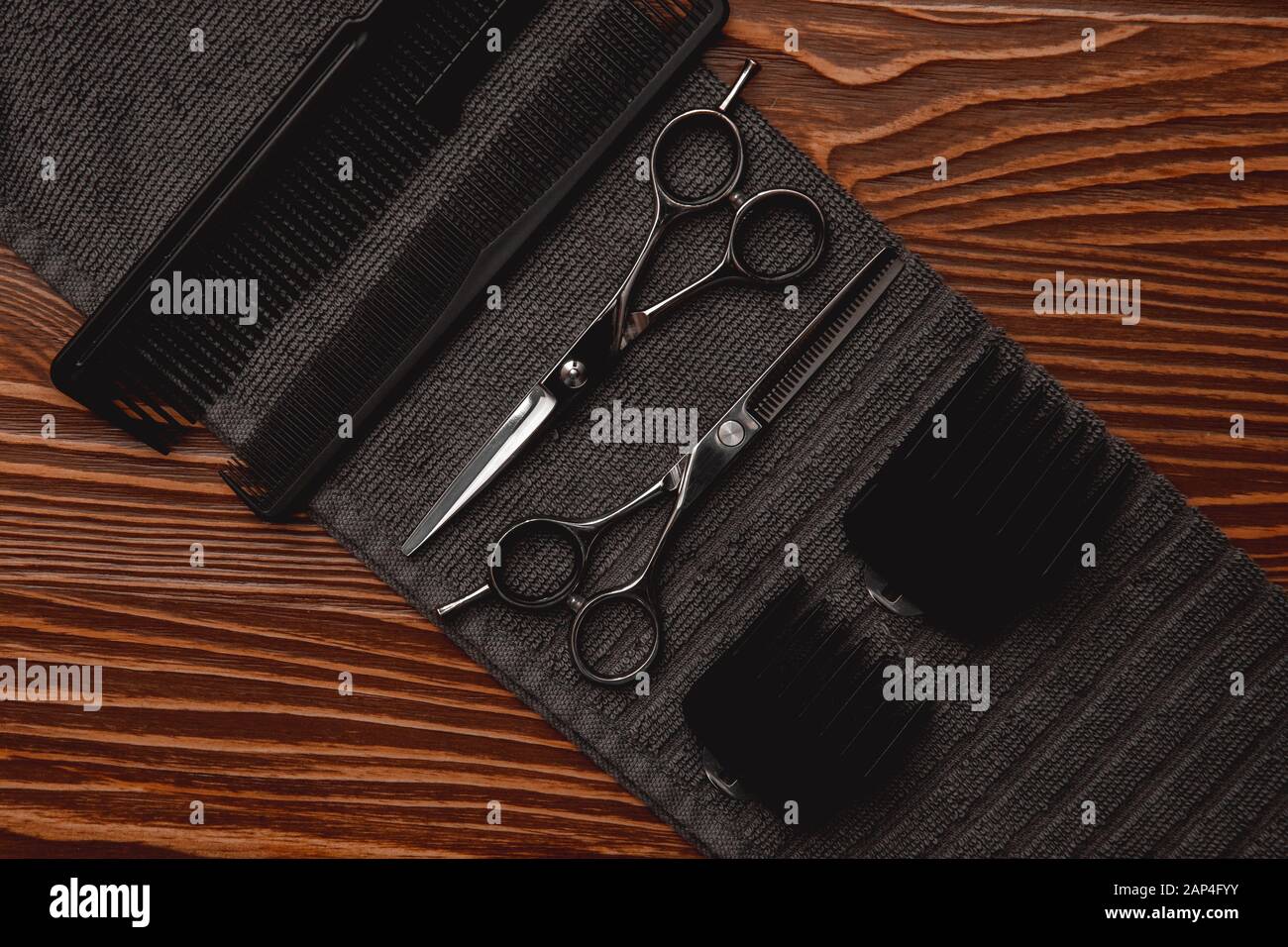 Barbershop background for men beauty salon, hairdresser tools scissors ...