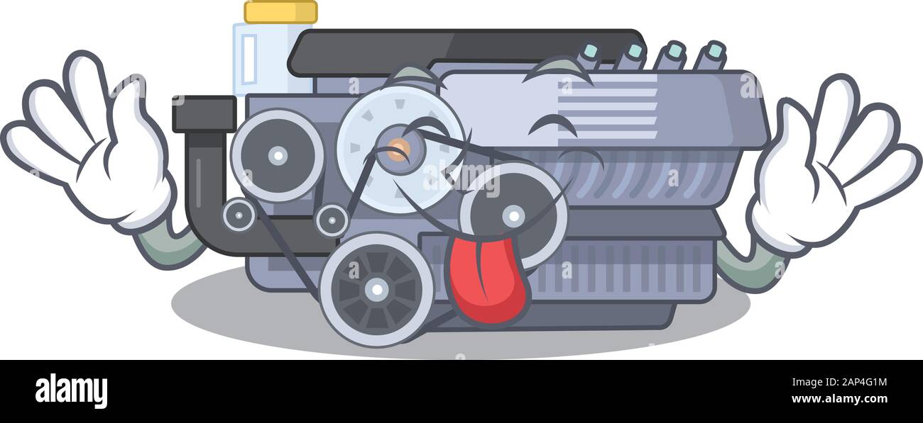 Cute combustion engine cartoon mascot style with Tongue out Stock ...
