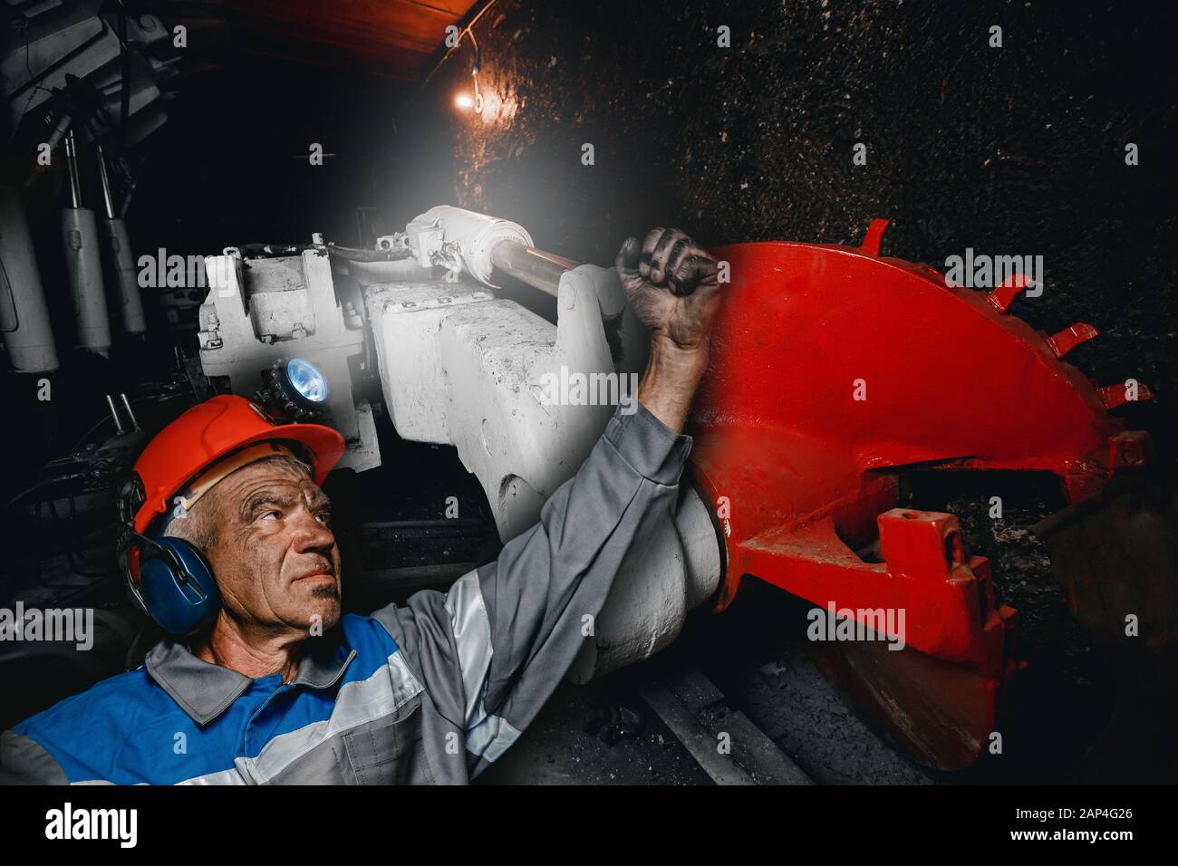 Miner man hands protest fist up revolution coal mine. Concept workers ...