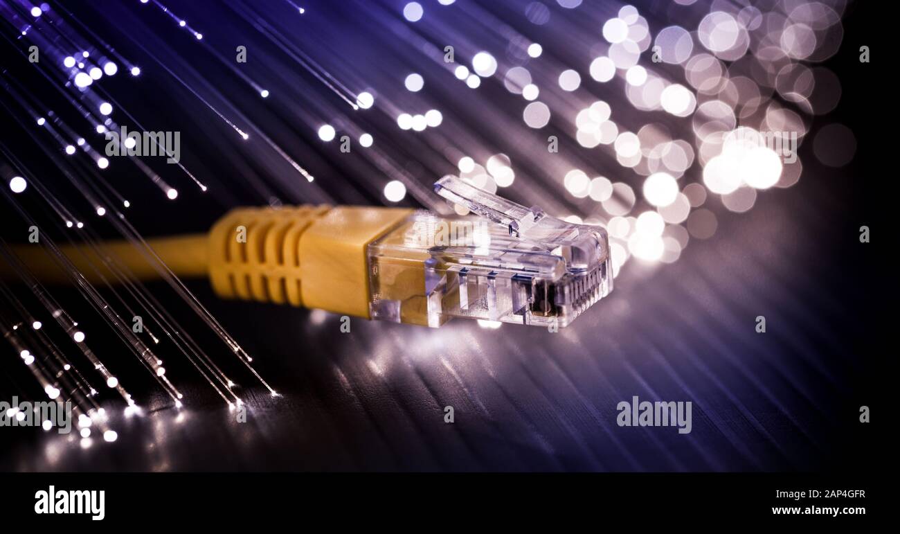 net cable with optic fiber Stock Photo - Alamy