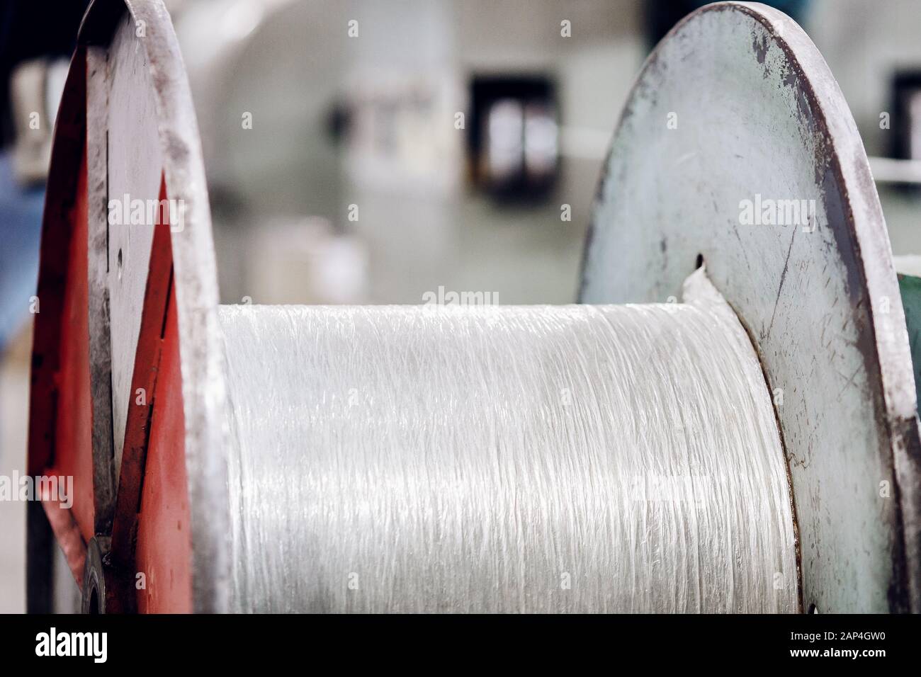 Steel wire, aluminum on reels in the industrial production for ...