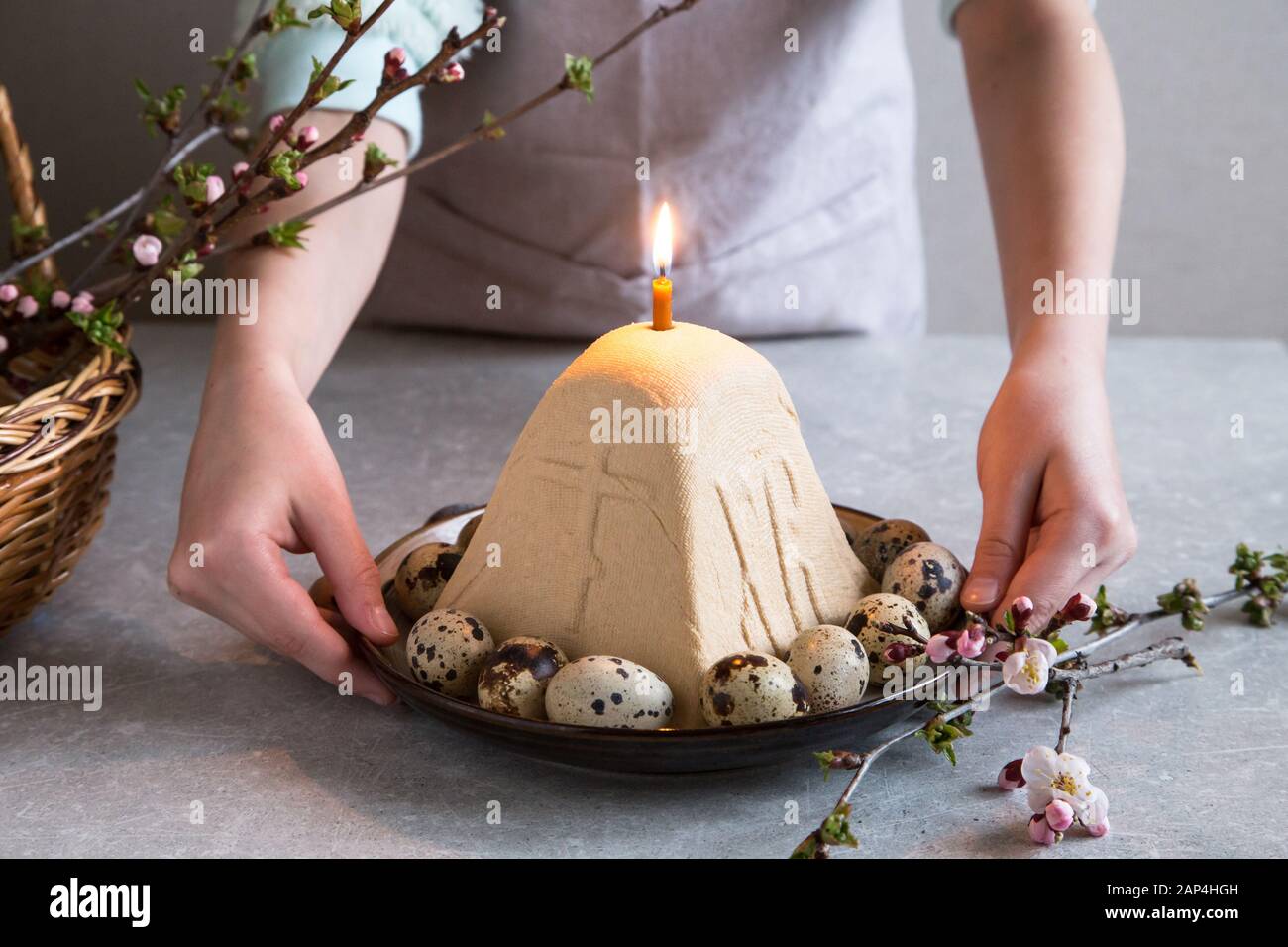Paskha and kulich, Traditional Orthodox Easter Quark Dessert Curd ...