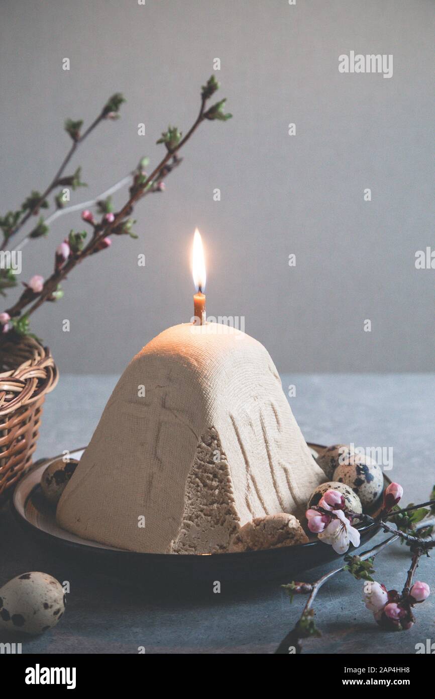 Paskha and kulich, Traditional Orthodox Easter Quark Dessert Curd ...