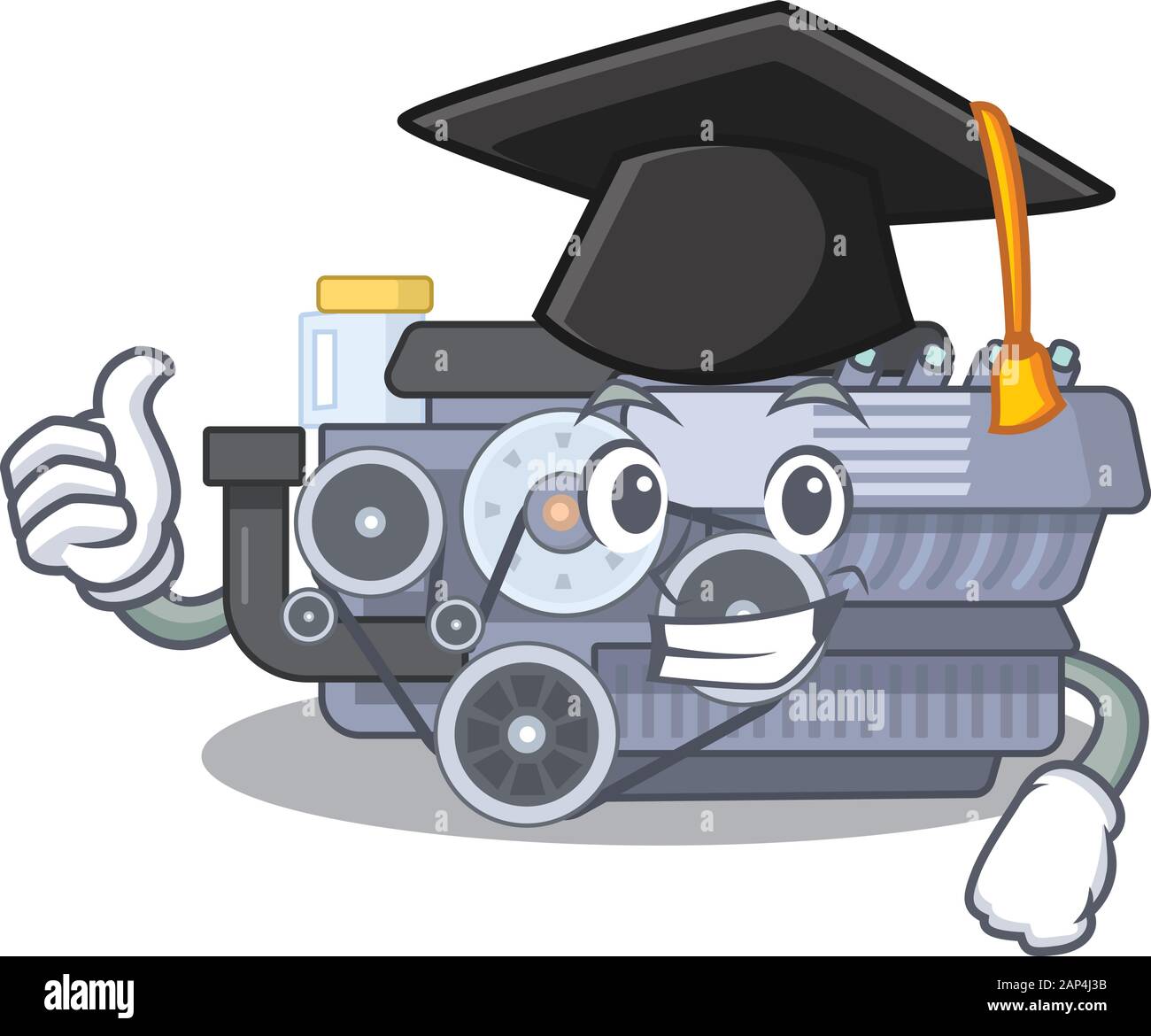 happy and proud of combustion engine wearing a black Graduation hat ...