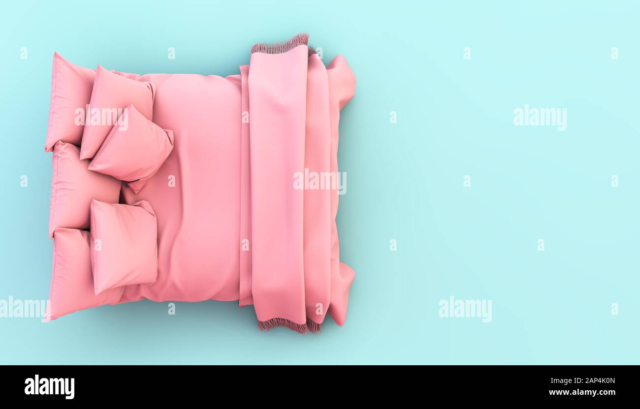 minimal bed top view 3d rendering Stock Photo - Alamy