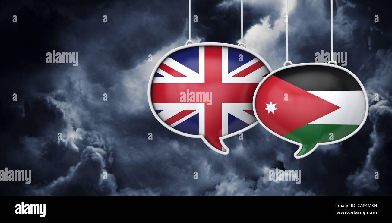 UK and jordan brexit negotiation talks. 3D Rednering Stock Photo - Alamy