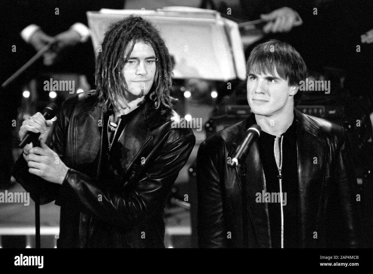 Sanremo Italy 22/02/1996,Take That, guests of the Sanremo Festival 1996 ...