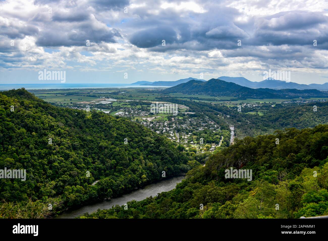 View across to Cairns from Kuranda Scenic Railway, Cairns, Queensland ...