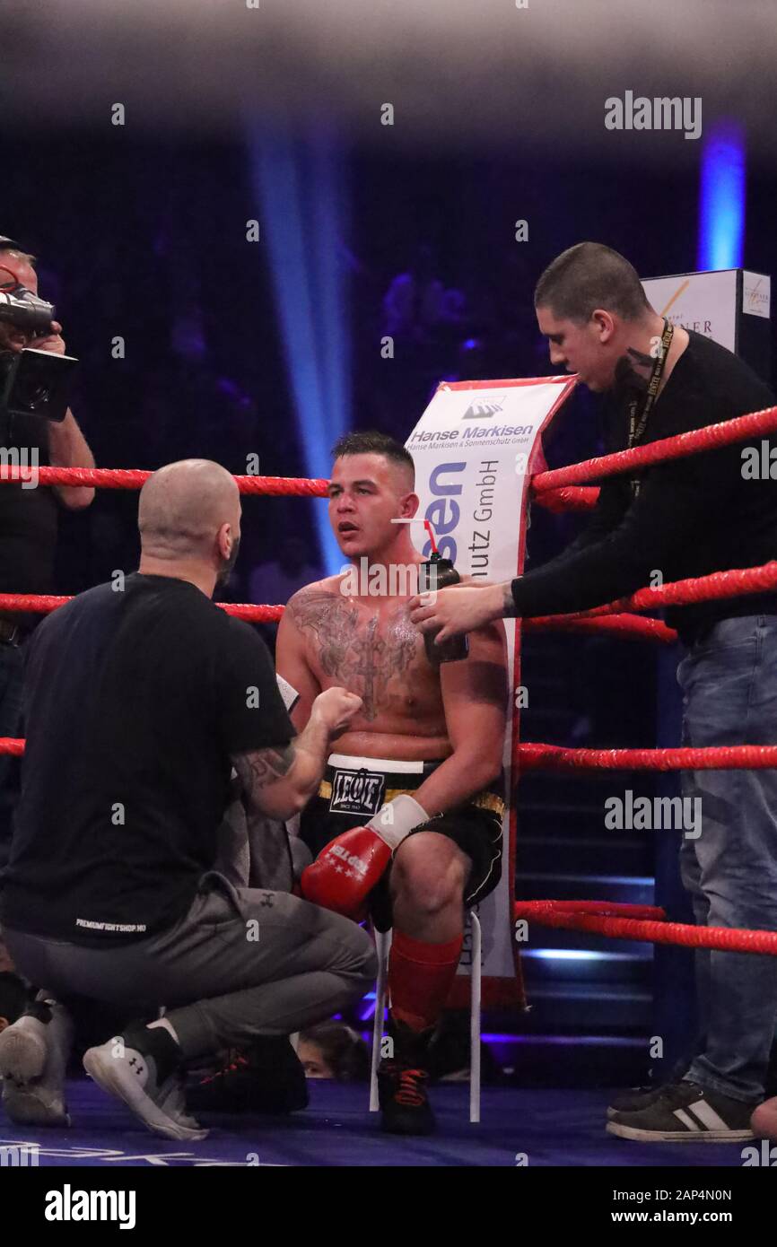 Boxkampf Ilja Mezencev gg Attila Kalman in der Stock Photo - Alamy