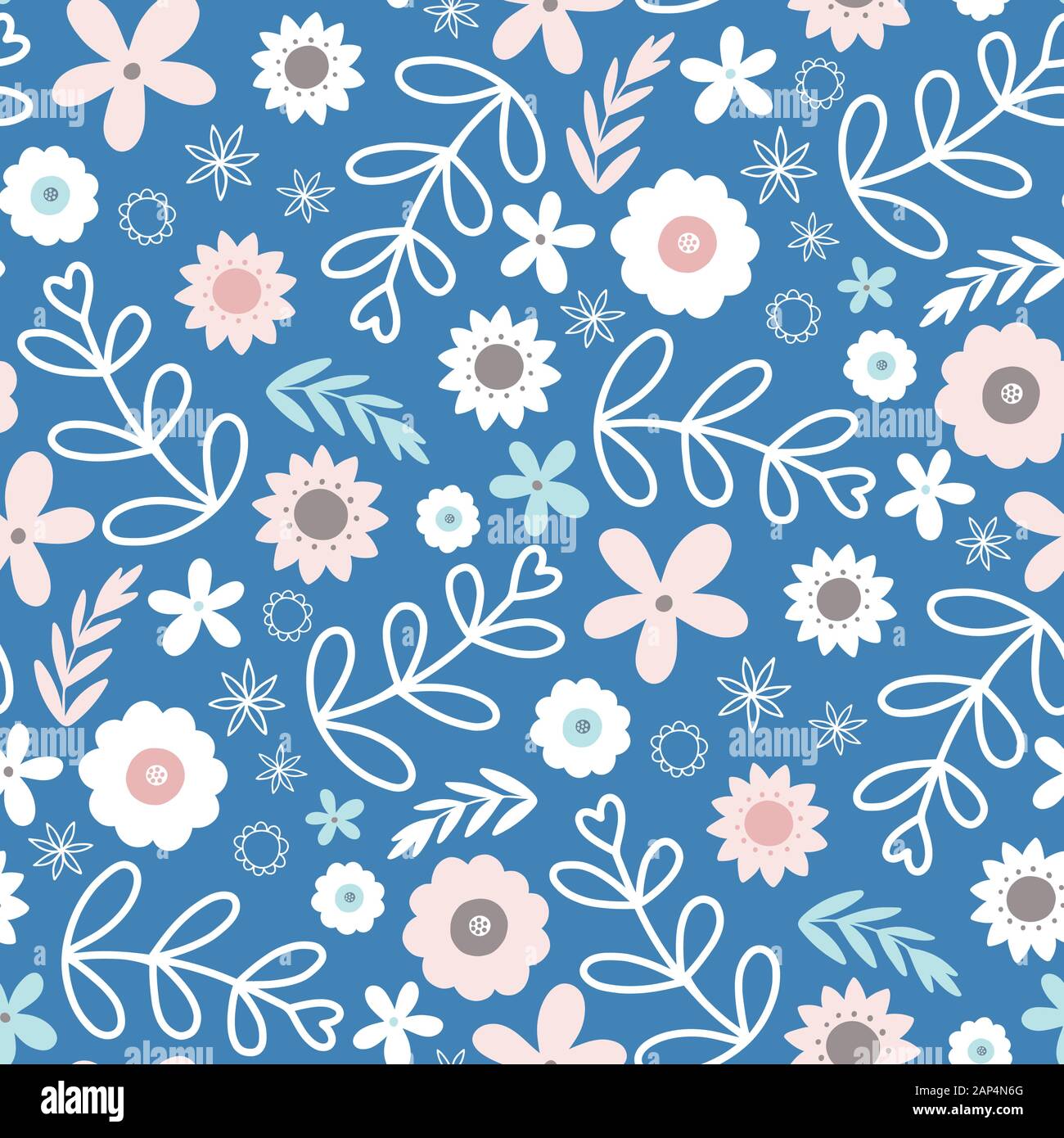 Floral vector repeat pattern. Springtime vector tossed seamless design ...