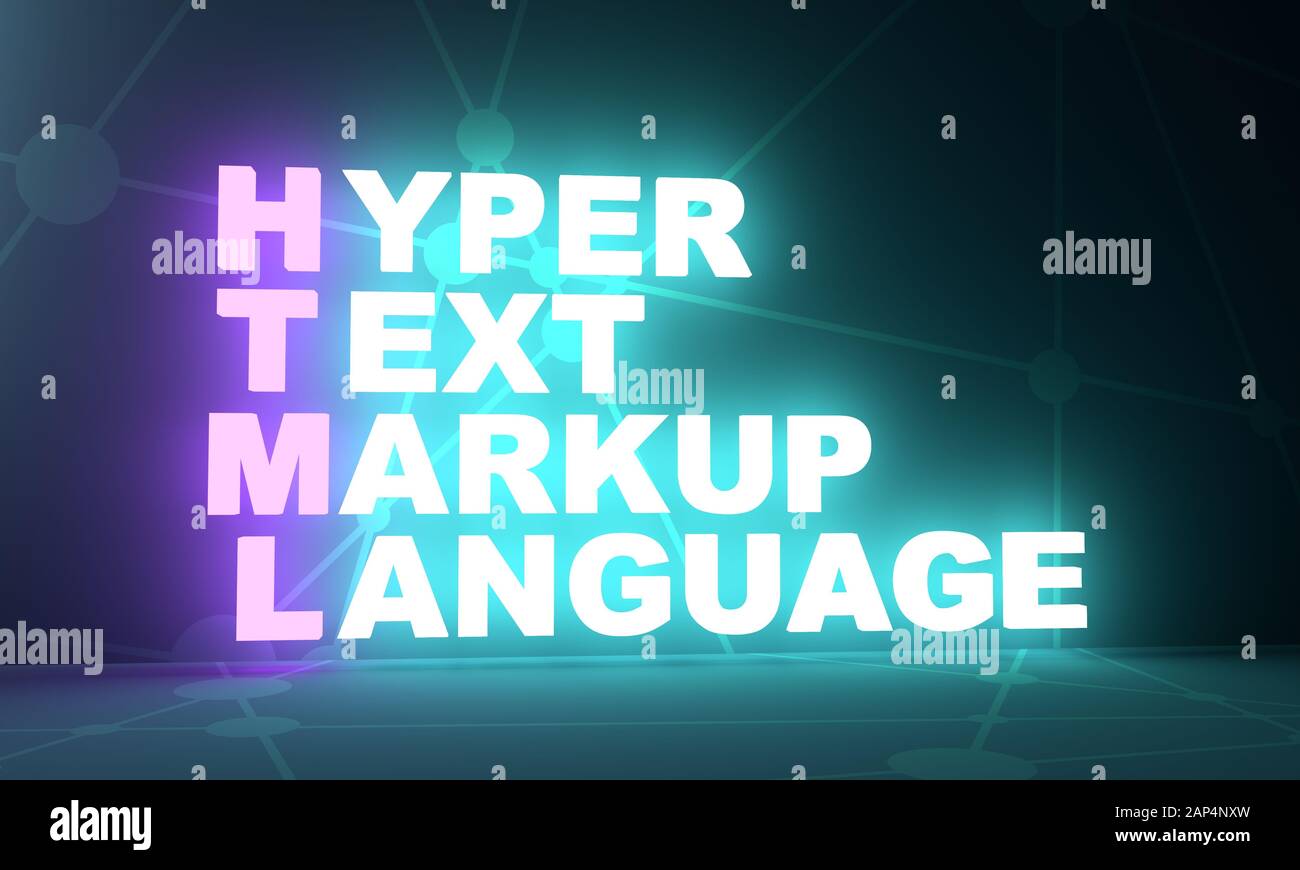 Acronym HTML - Hyper Text Markup Language. Internet conceptual image ...