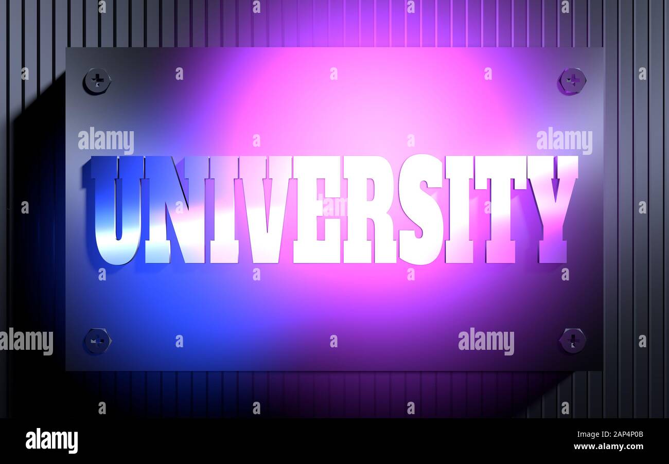 Abstract backdrop with light spot. University text. 3D rendering Stock ...