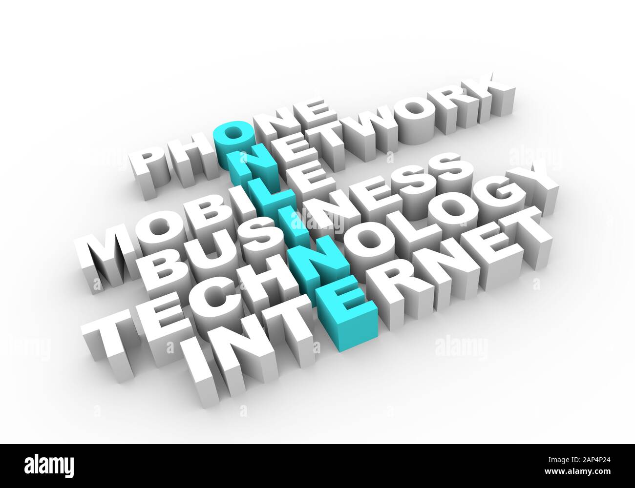 Acronym Online. Internet technology conceptual image. 3D rendering ...
