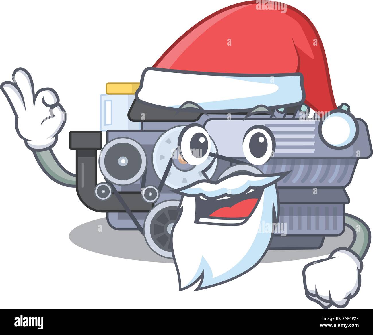 A picture of Santa combustion engine mascot picture style with ok ...